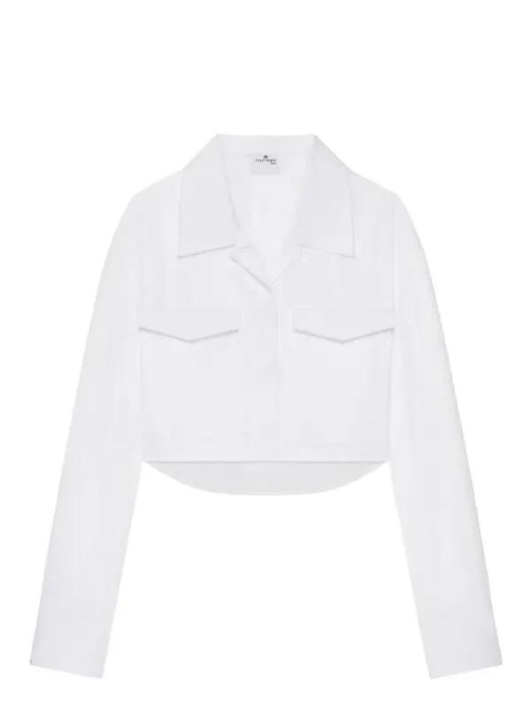 COURREGES Cropped Poplin Shirt - Traditional White