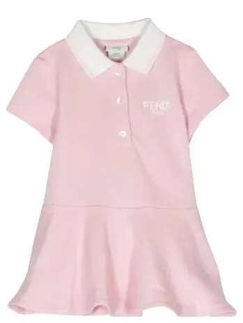 Fendi Short-sleeved Collared Dress - Pink