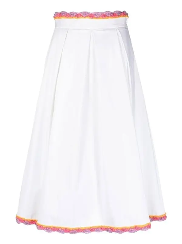 Moschino Lace-trimmed A-line Skirt - White