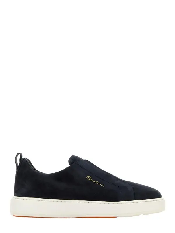 Santoni Victory Logo-printed Slip-on Sneakers - Navy