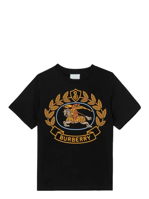 Burberry Equestrian Knight Logo Print T-shirt - Black