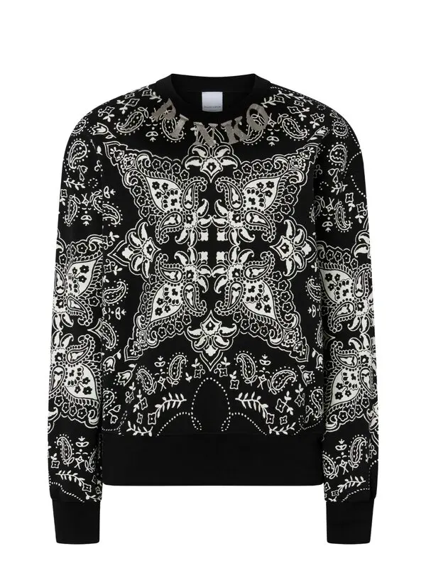 Pinko Mindelo Bandana Printed Crewneck Sweatshirt - Black