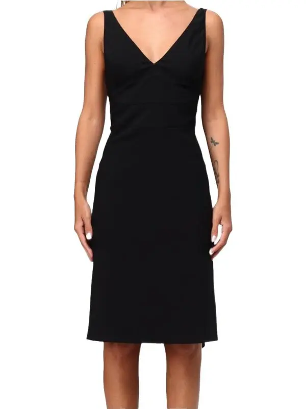 Dsquared2 V-neck Sleeveless Open Back Zipper Dress - Black