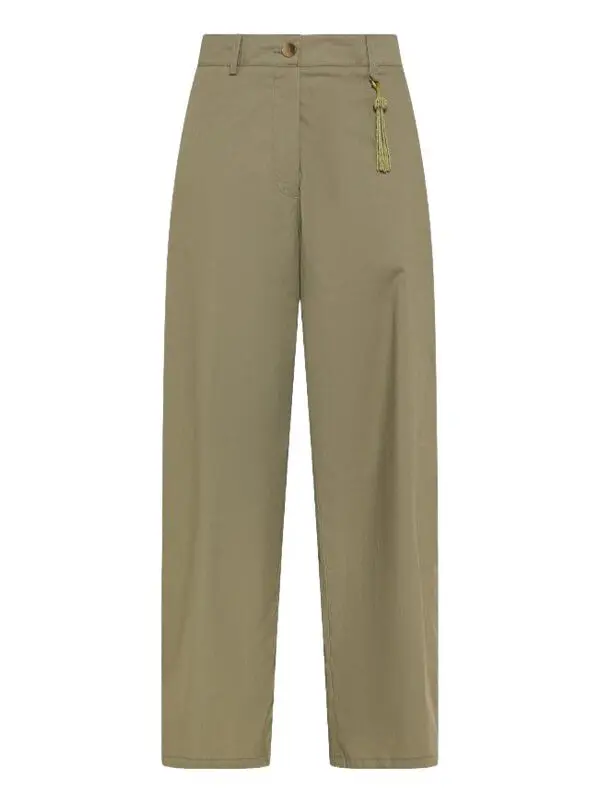 Seventy Carrot-fit Stretch Poplin Pants With Beaded Accessory - Gray