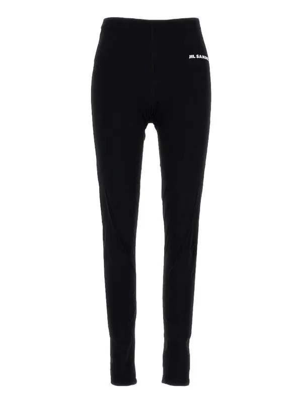 JIL SANDER Logo Printed High-waist Leggings - Black