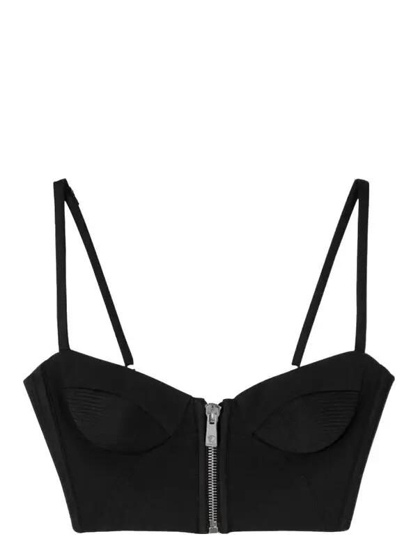 Versace Zip-up Crop Tank Top - Black