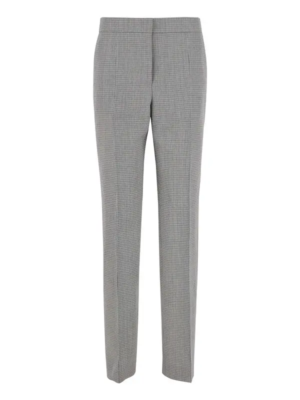 JIL SANDER Tailored Checked Trousers With Rear Slits - Gray