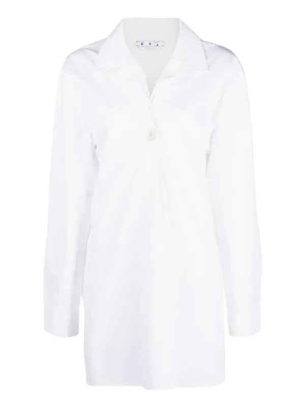 Off-White Button Detailed Long-sleeved Shirt - White