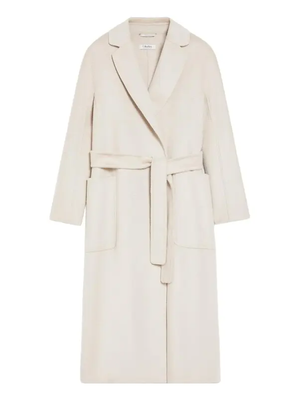 Max Mara Belted Long-sleeved Coat - Ice