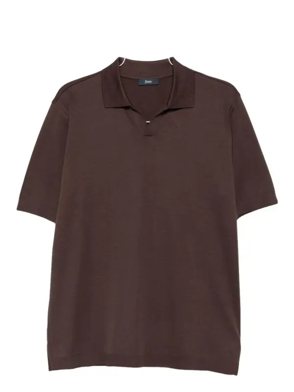 Herno Skipper Open-neck Polo Shirt - Brown