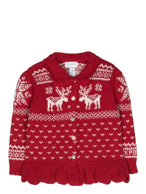 Polo Ralph Lauren Fair Isle Knit Button-up Cardigan - Red