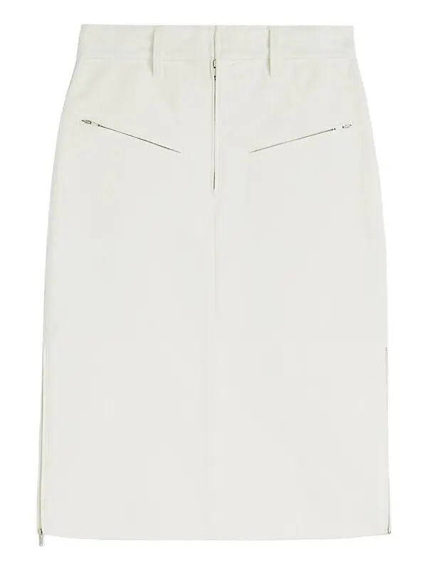 JIL SANDER High-waist Pencil Skirt With Zipped Details - Porcelain