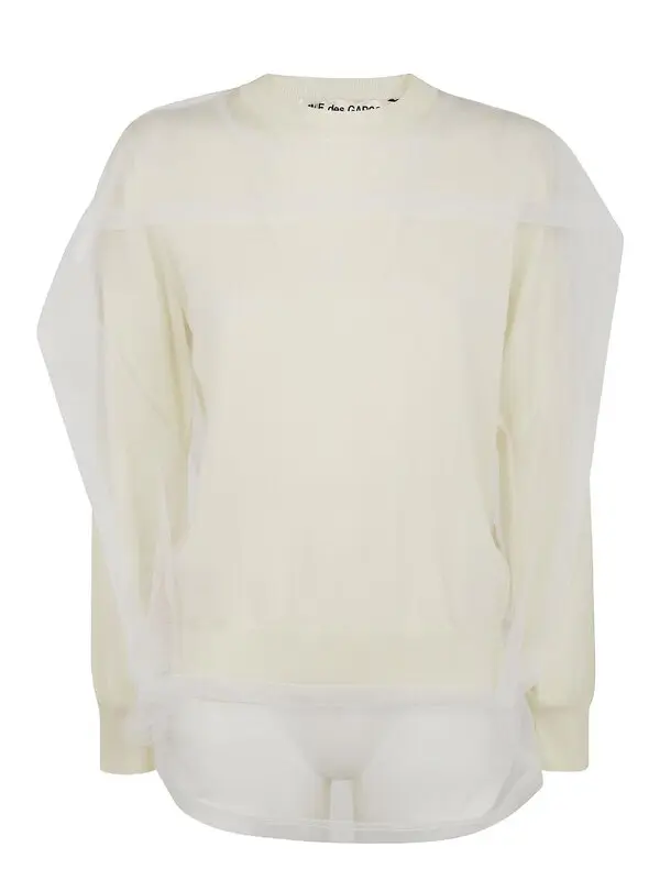 Comme Des Garçons Tulle Jumper - White