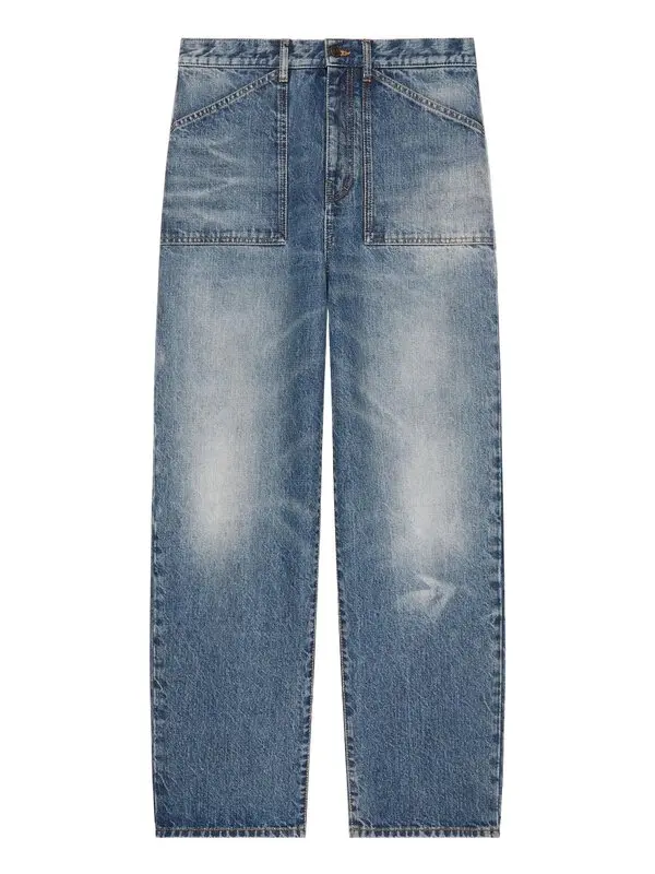 Givenchy Large Fit Patch Pocket Jeans - Light Blue
