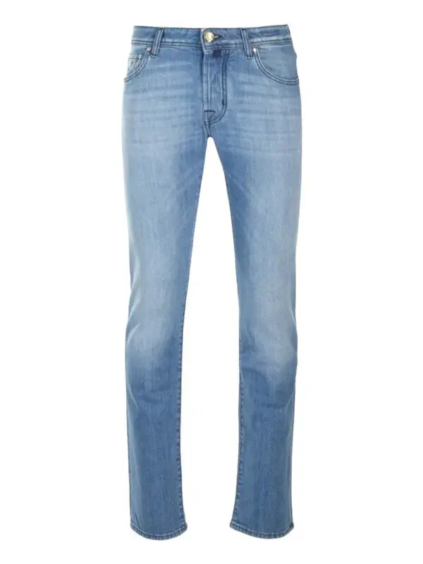 Jacob Cohen Logo Patch Straight-leg Jeans - Blue