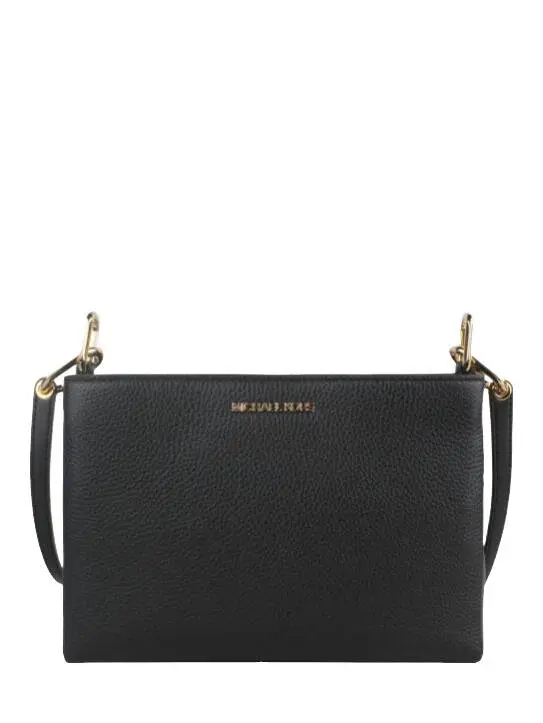 Michael Kors Logo Zipper Shoulder Bag - Black