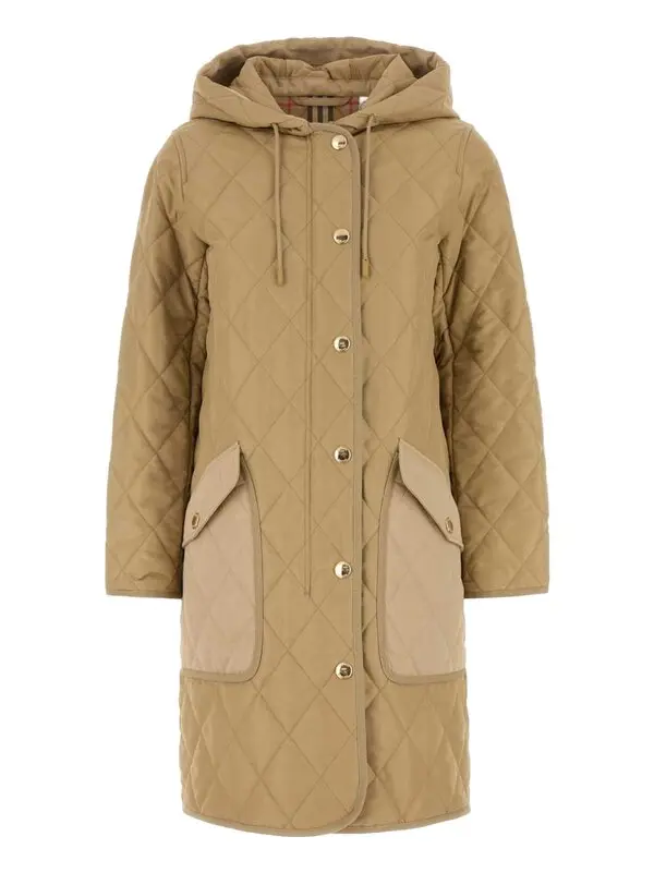 Burberry Quilted Hooded Drawstring Coat - Archive Beige