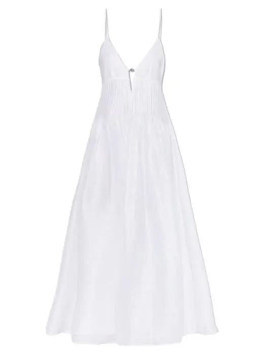 Tory Burch Plunging Maxi Dress - White