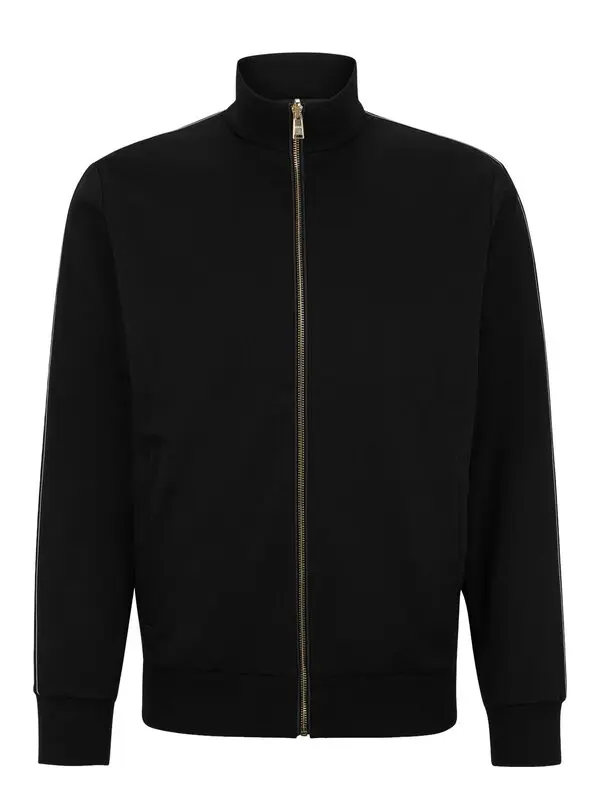 Hugo Boss Zipper Jacket With High Collar - Black