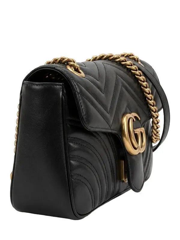 Gucci Gg Marmont Matelassé Small Shoulder Bag - Black