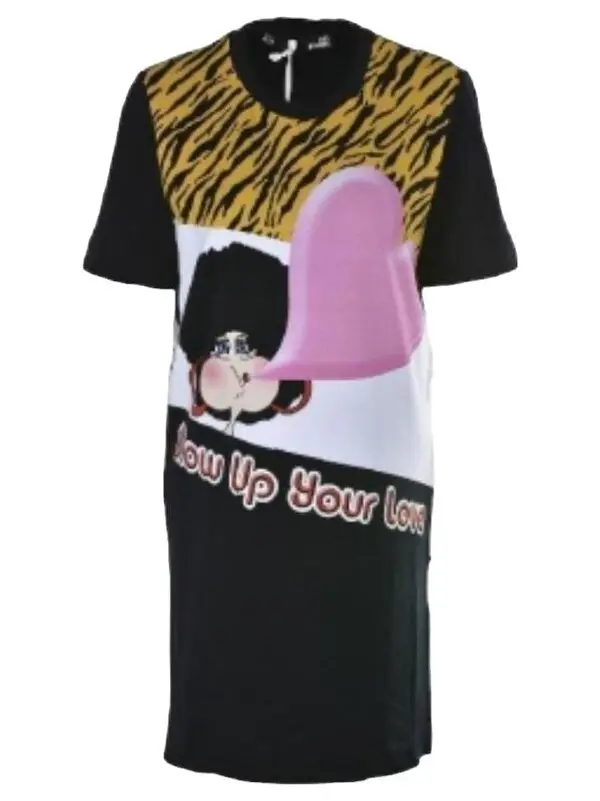 Moschino Printed T-shirt Dress - Black