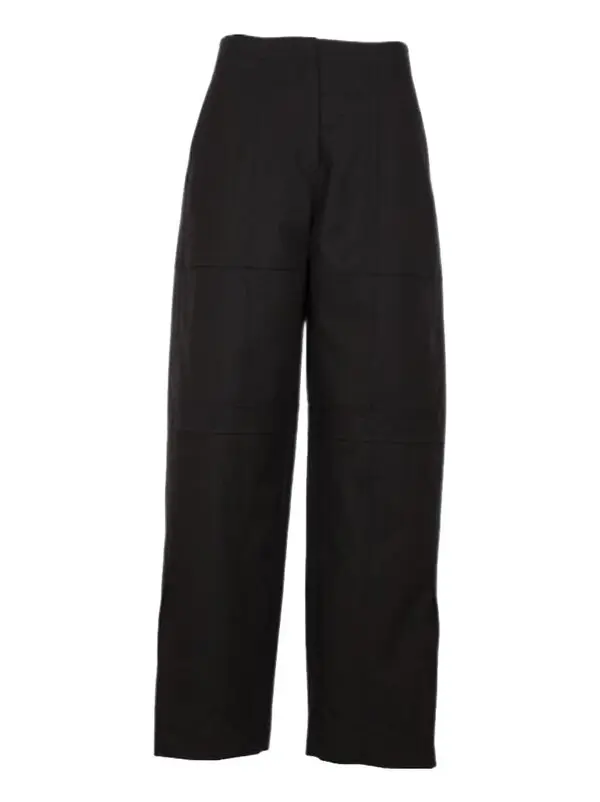 JIL SANDER High Waisted Straight Leg Trousers - Black