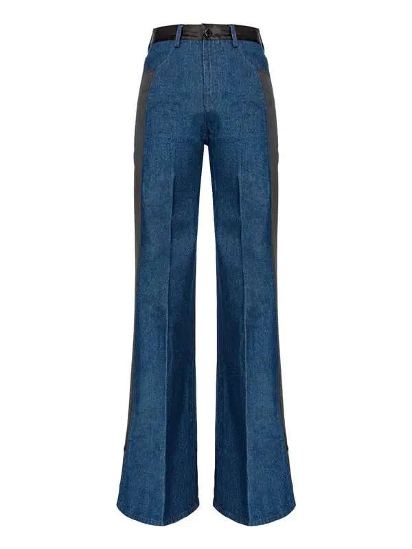 Pinko Flared Jeans With Paneled Accents - Blue