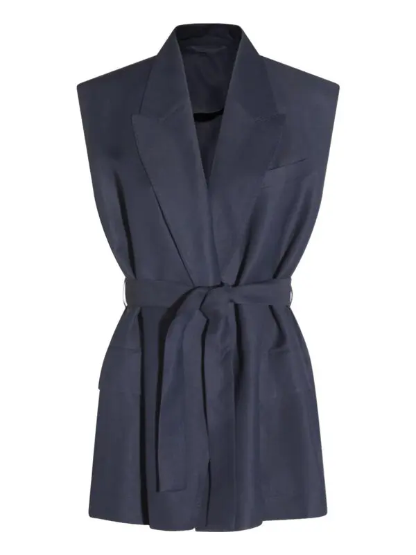 Brunello Cucinelli Sleeveless Belted Top - Navy Blue