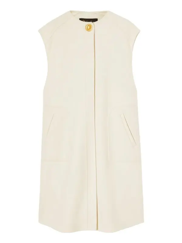 Loro Piana Long Cashmere Vest With Button Detail - White
