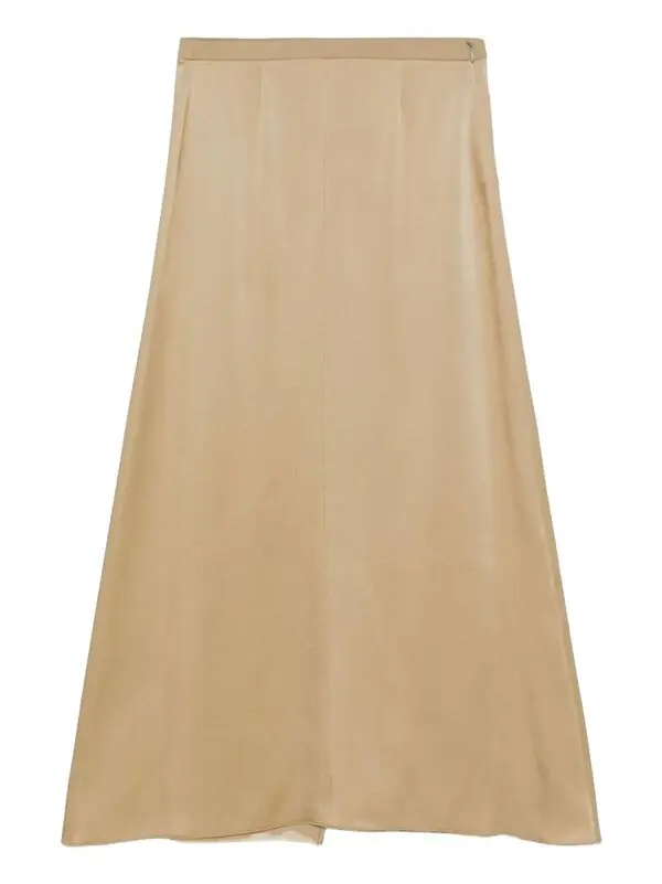 FORTE_FORTE Satin Midi Skirt - Nude