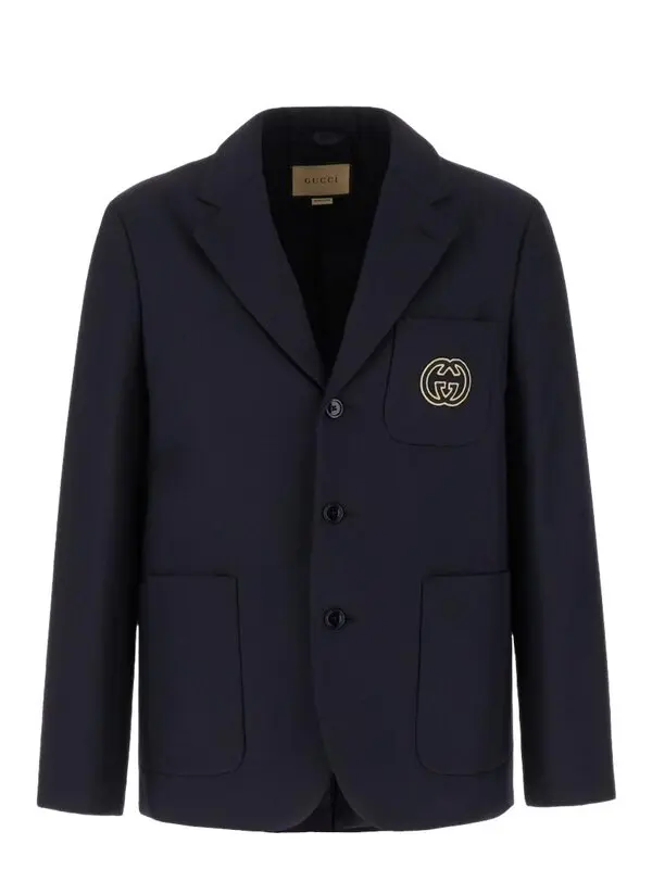 Gucci Interlocking G Single Breasted Blazer - Blue