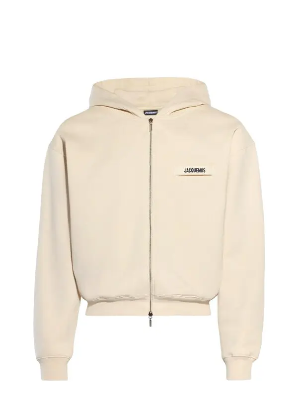 Jacquemus The Gros Grain Zipped Hoodie - Nude