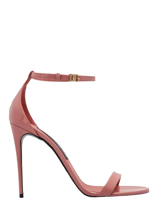 Dolce & Gabbana Dg Logo Plaque Stiletto Sandals - Pink