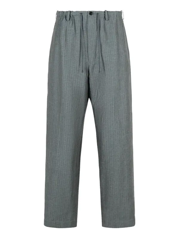 Dries Van Noten Belt Loops Wide Leg Trousers - Gray
