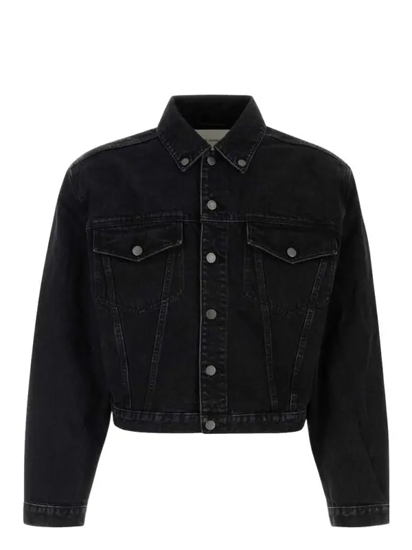 ENTIRE STUDIOS Cropped Denim Jacket - Black