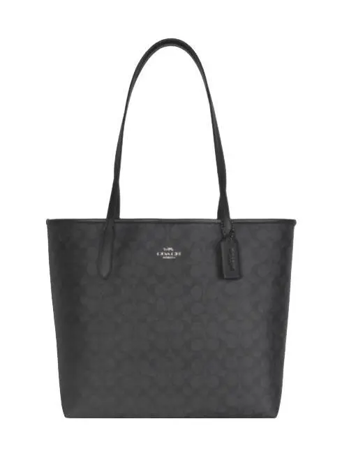 COACH Monogram Print Tote - Black