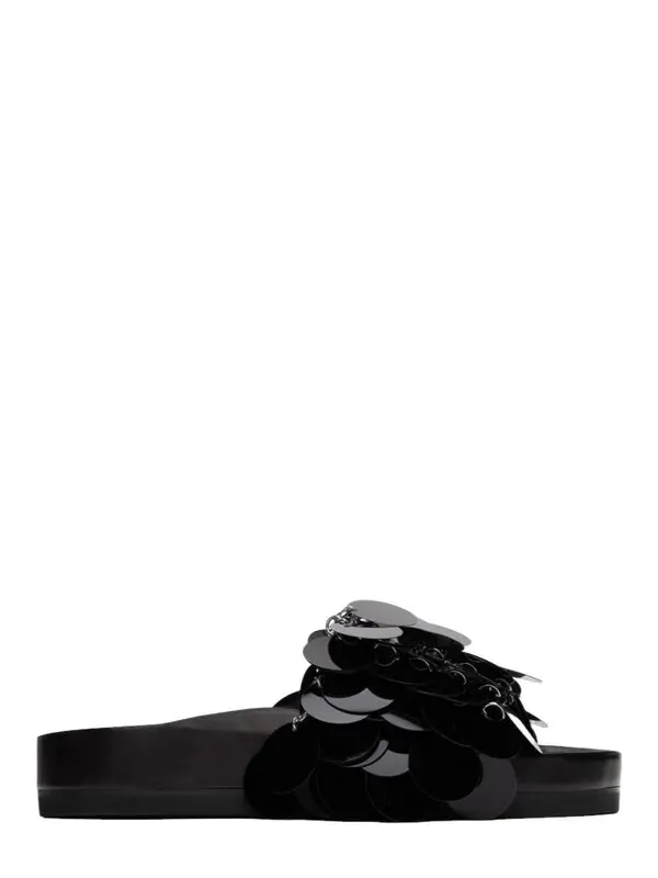 Rabanne Embellished Open-toe Flat Sandals - Black
