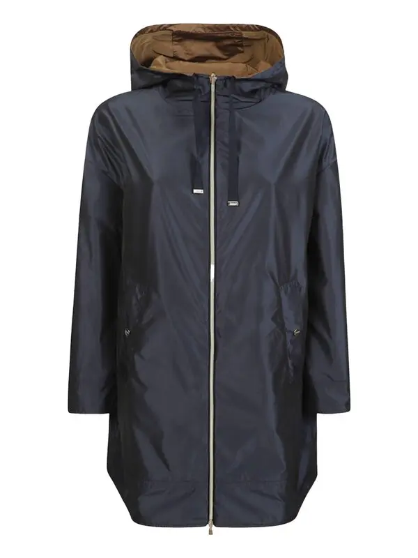 Herno Long Sleeve Zip-up Jacket With Hood - Black