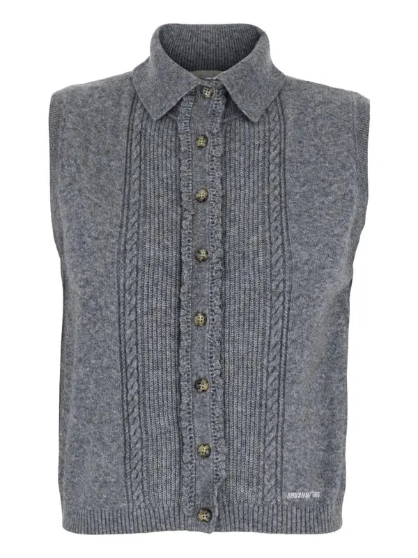 SHUSHU/TONG Sleeveless Cardigan - Gray