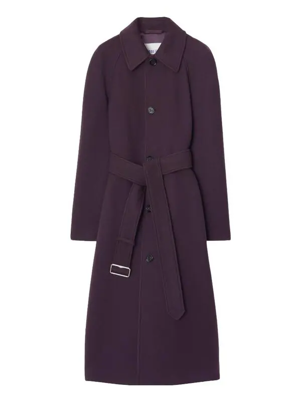 Burberry Single-breasted Belted Wool Coat - No
