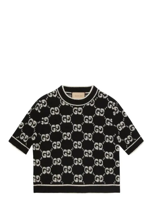 Gucci Gg Wool Bouclé Jacquard Top - Black