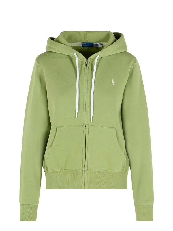 Polo Ralph Lauren Zip-up Hoodie With Embroidered Logo - Green