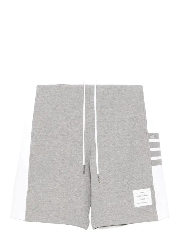 Thom Browne Mid-rise Track Shorts With Drawstring - Light Gray