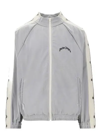 Palm Angels Logo-print Side-stripe Track Jacket - Gray