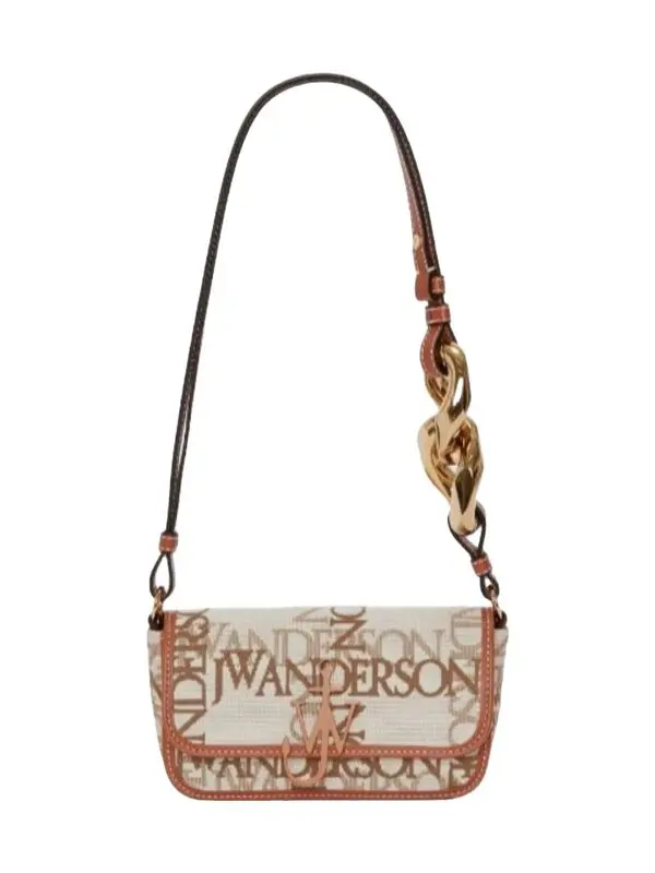 J.W.ANDERSON Chain Anchor Logo Plaque Crossbody Bag - Nude