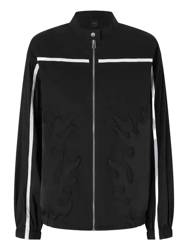 Pinko Poplin Bomber Jacket With Zip Closure - Black