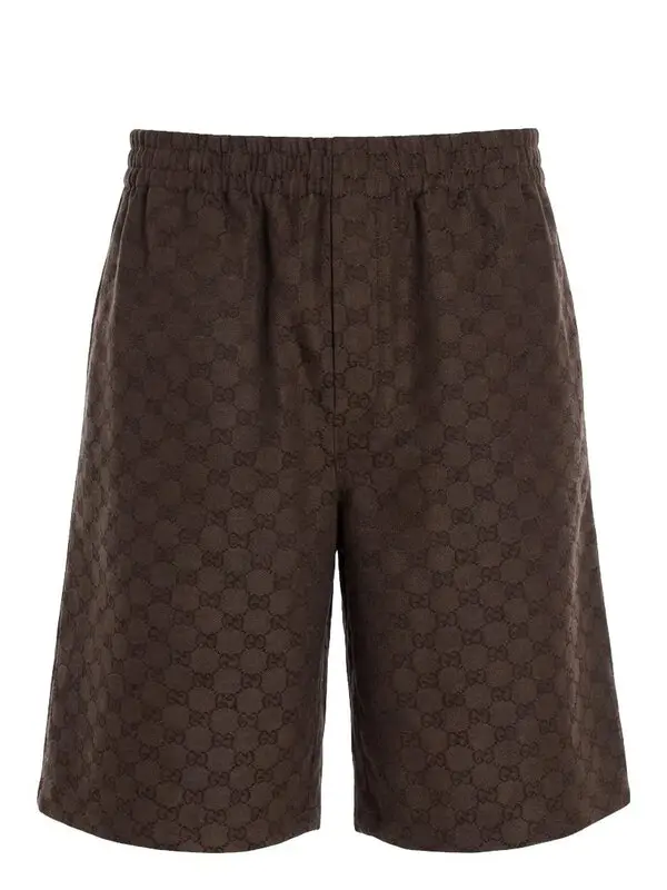 Gucci Monogram Bermuda Shorts - Brown