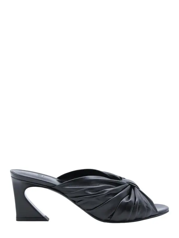 Fendi Gathered Heeled Sandals - Black