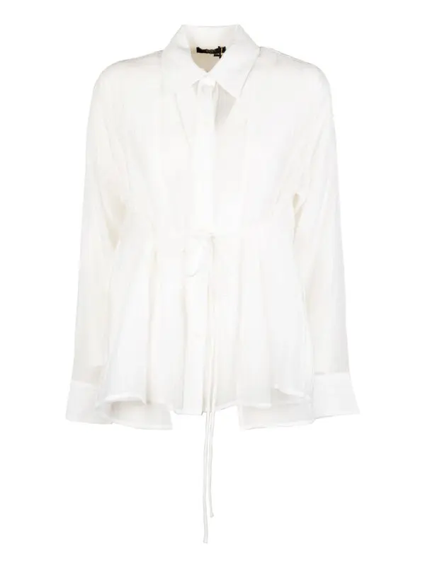Seventy Drawstring-waist Crinkled Shirt - White