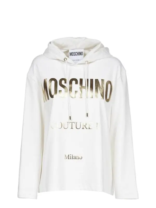Moschino Print Hooded Sweater - White